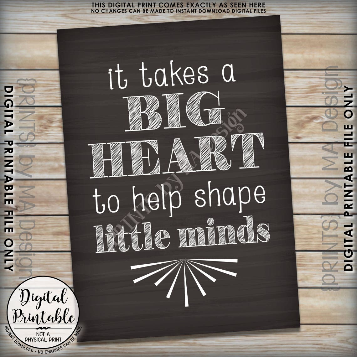 It Takes a Big Heart to Shape Little Minds Teacher's - Etsy