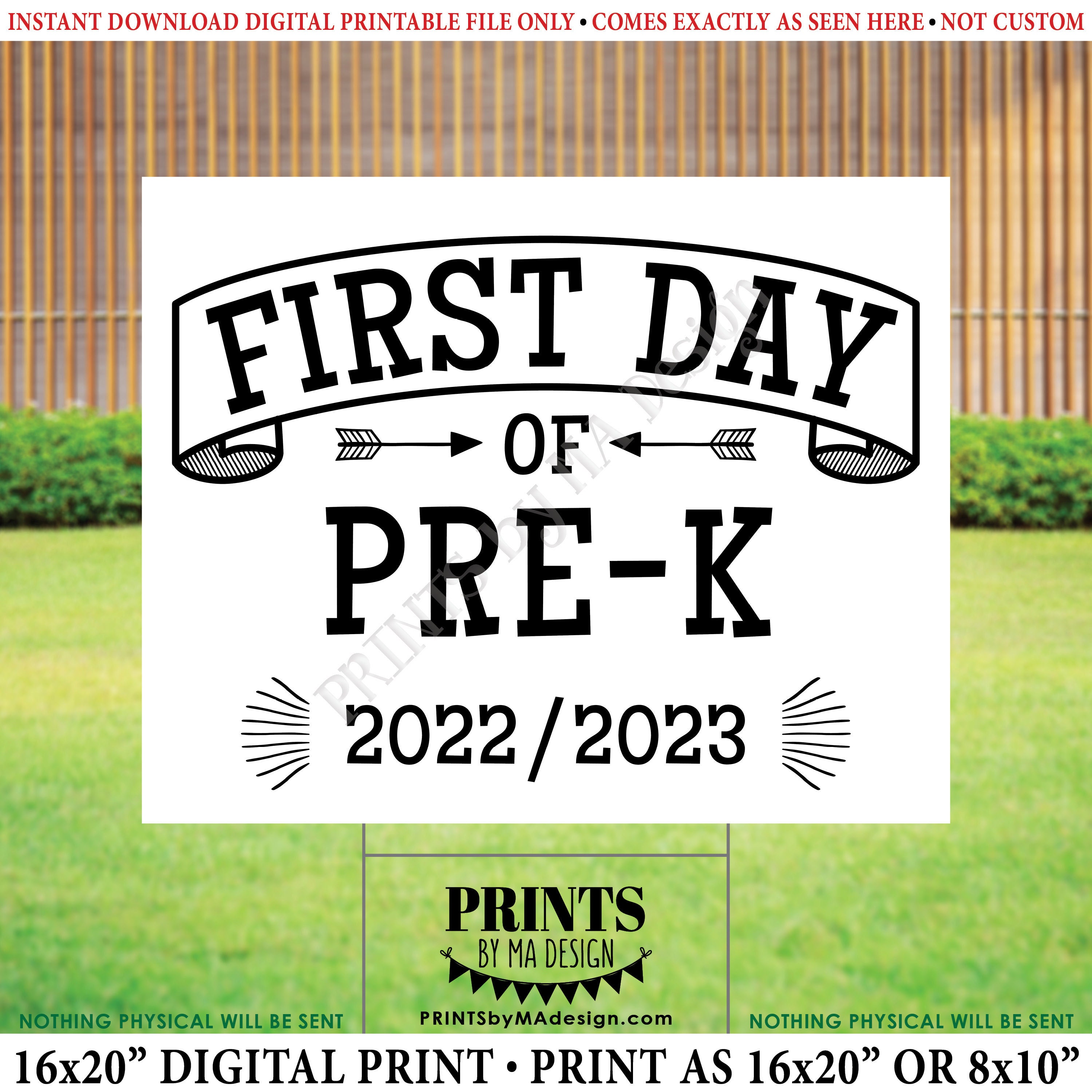 First Day of School Sign Starting Pre-k I'm a - Etsy