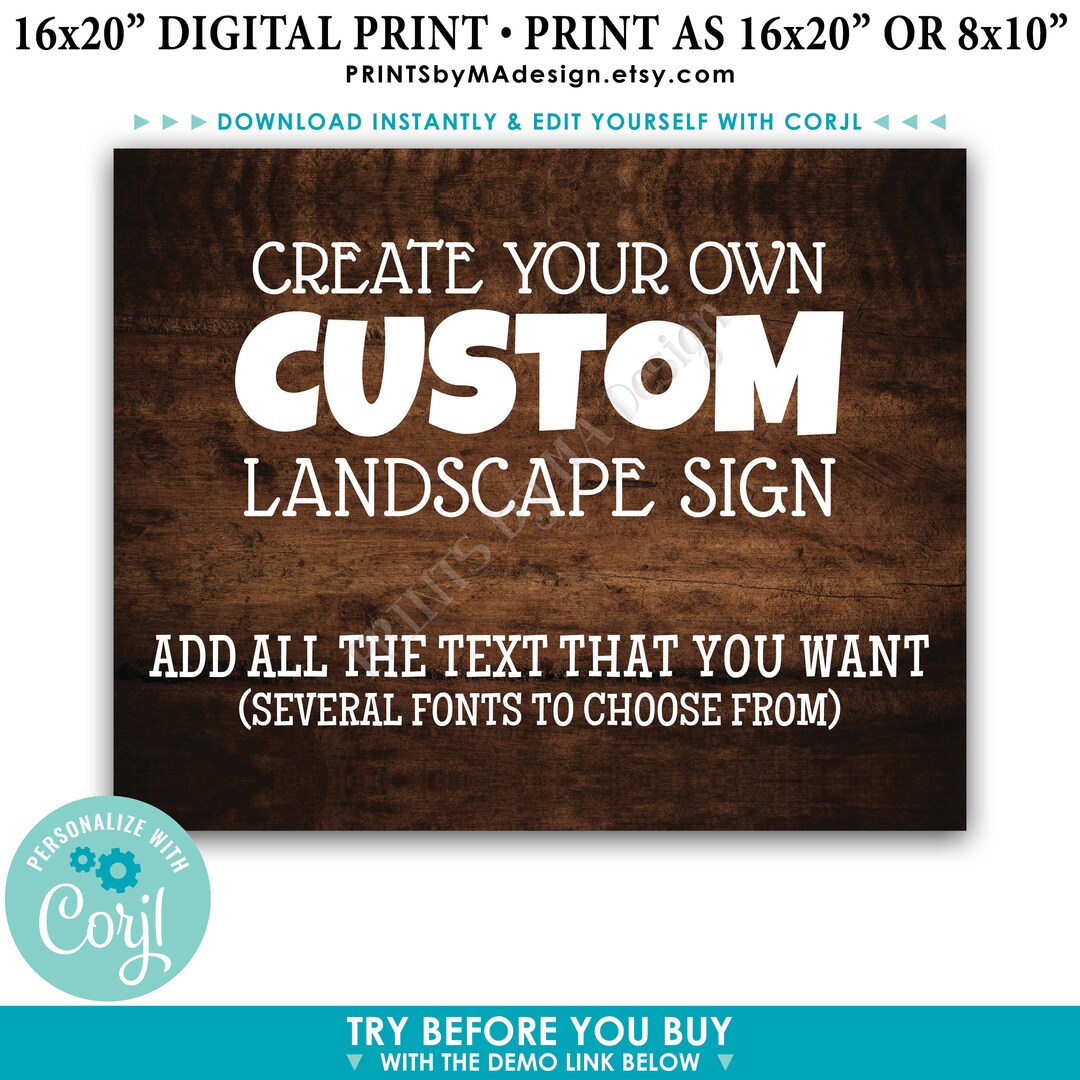 Custom Dark Brown Rustic Wood Style Sign, Choose Your Text, One Custom ...