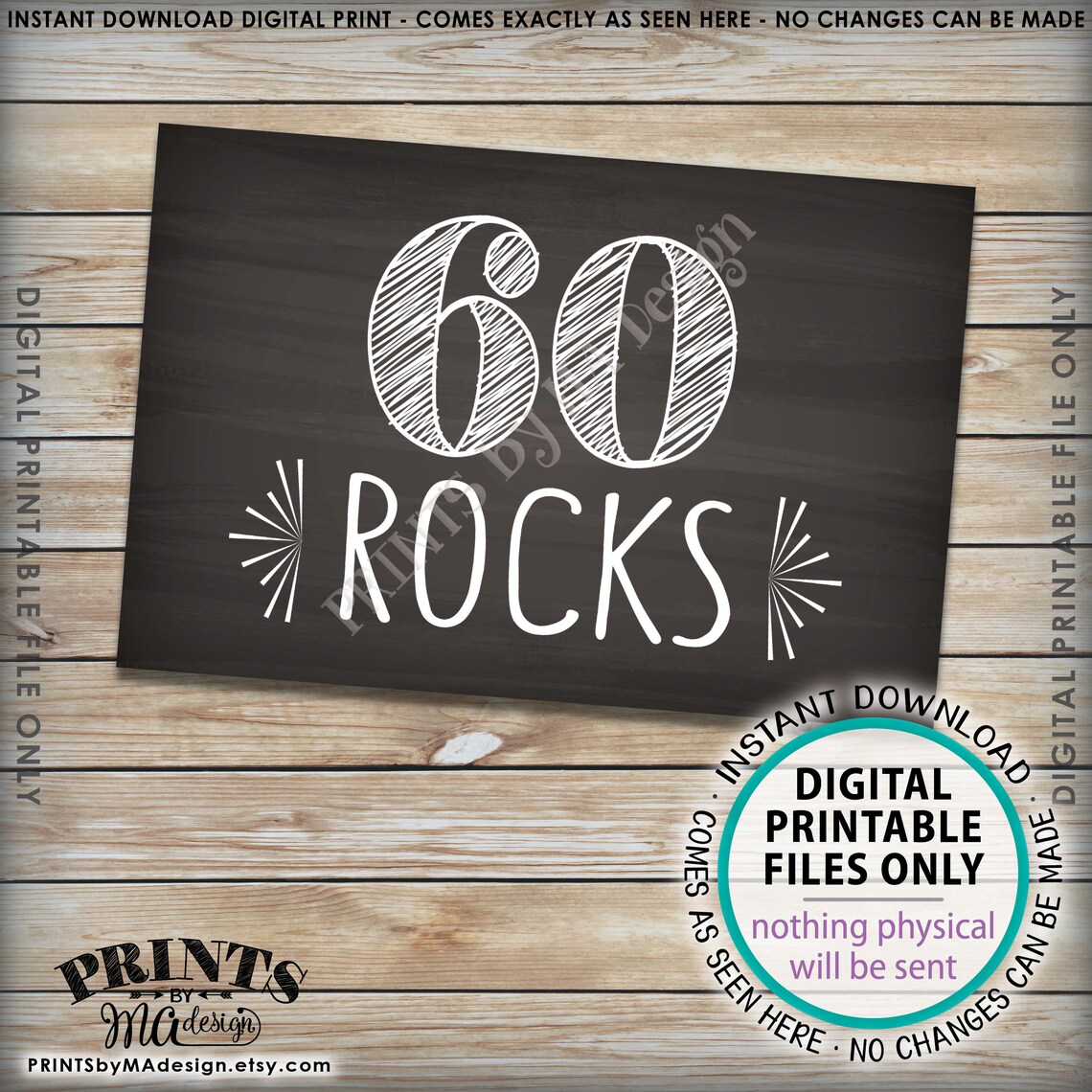 60th Birthday Signs 60th Candy Bar 60 Sucks Rocks Blows Can | Etsy