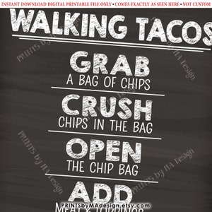 Walking Tacos Sign, Taco Bar, Graduation Fiesta Cinco De Mayo Sweet ...