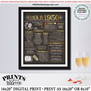 Back in 1950 Poster Board, Flashback to 1950, Remember 1950, USA ...