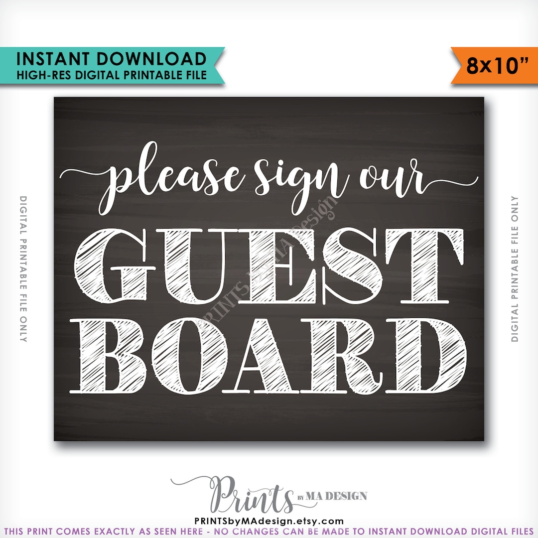 Please Sign Our Guestboard Wedding Sign the Guest Board, Reception ...