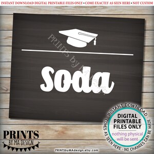 Beverage Station Signs, Graduation Party Drink Signs, Soda Juice Water ...