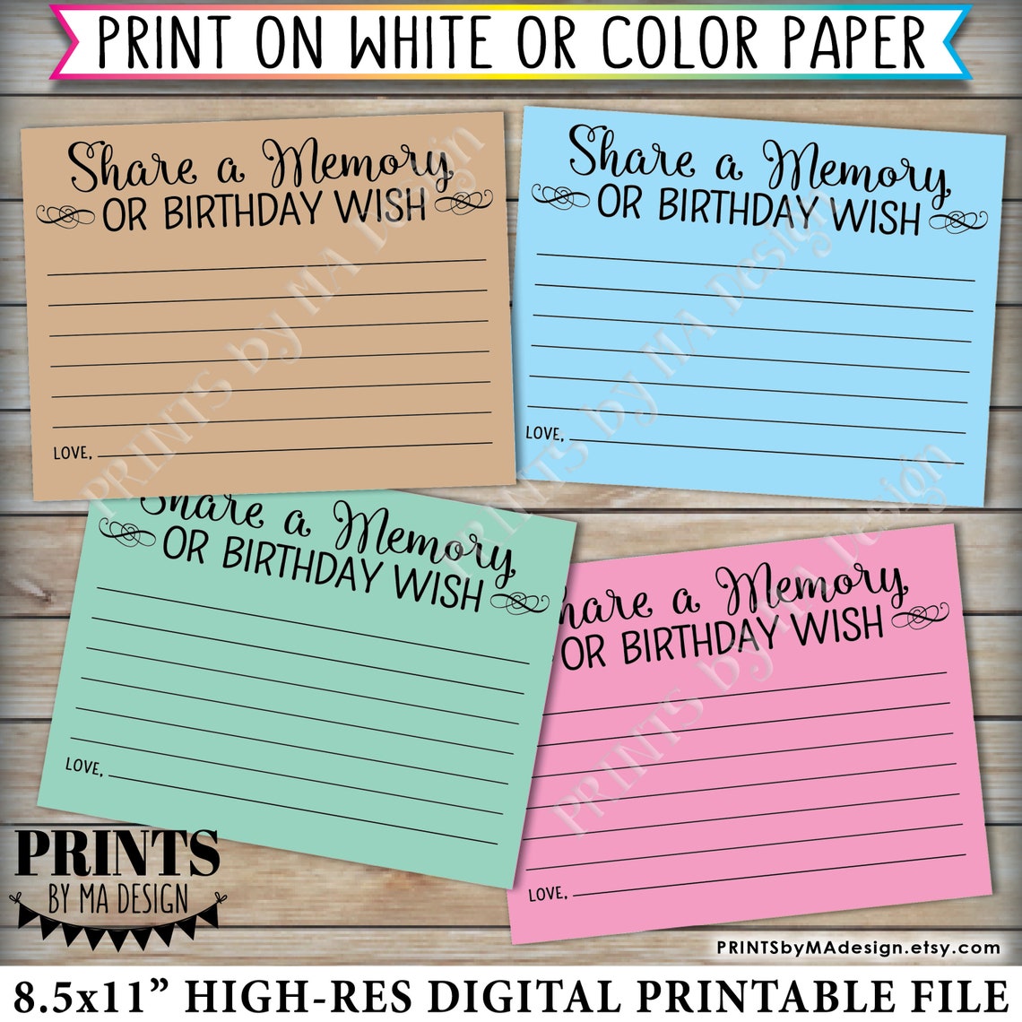 Share a Memory Card, Share Memories or a Birthday Wish, Write a Memory ...