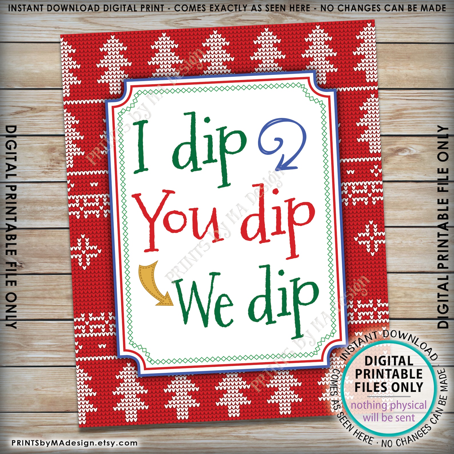 Ugly Christmas Sweater Dip Sign I Dip You Dip We Dip Fondue - Etsy