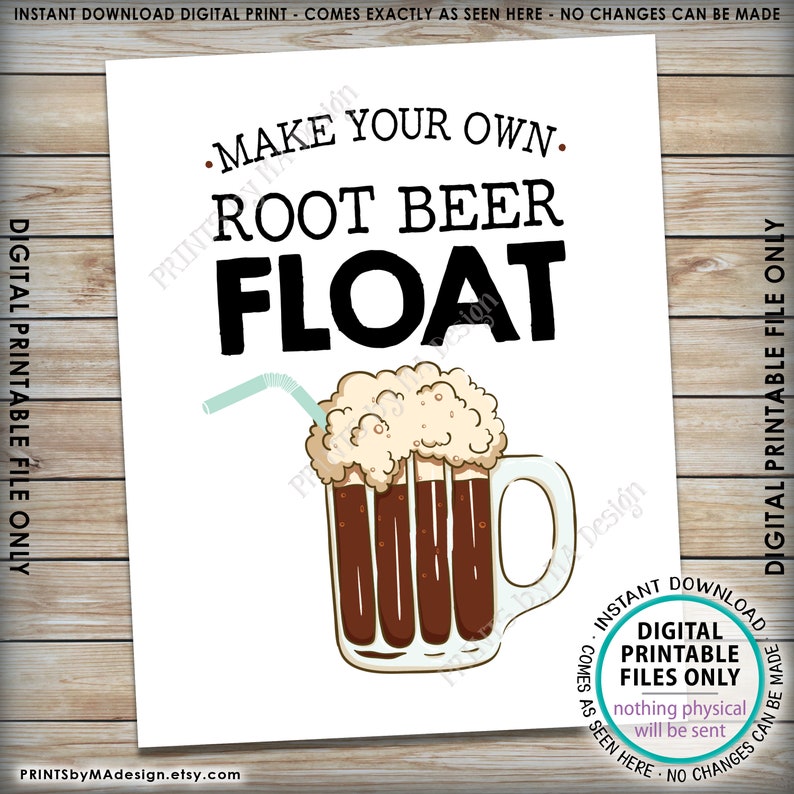 Root Beer Sign Make Your Own RootBeer Float Build an Ice | Etsy