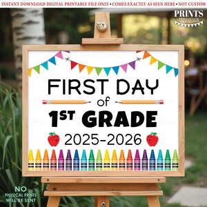 First Day of School Sign, First Grader, Starting 1st Grade, 2025-26 ...