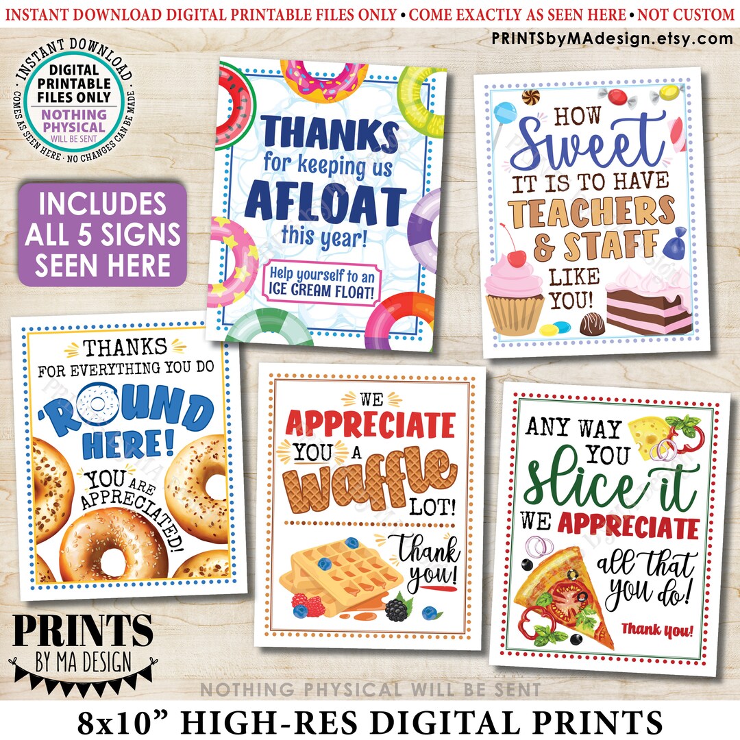 Teacher Appreciation Signs, Ice Cream Floats, Sweet Treats, Bagels ...