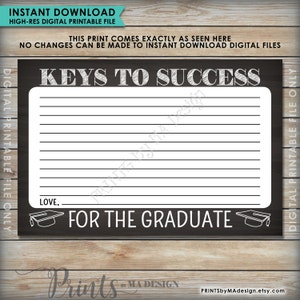 Please Share Your Keys to Success With the Graduate Printable ...