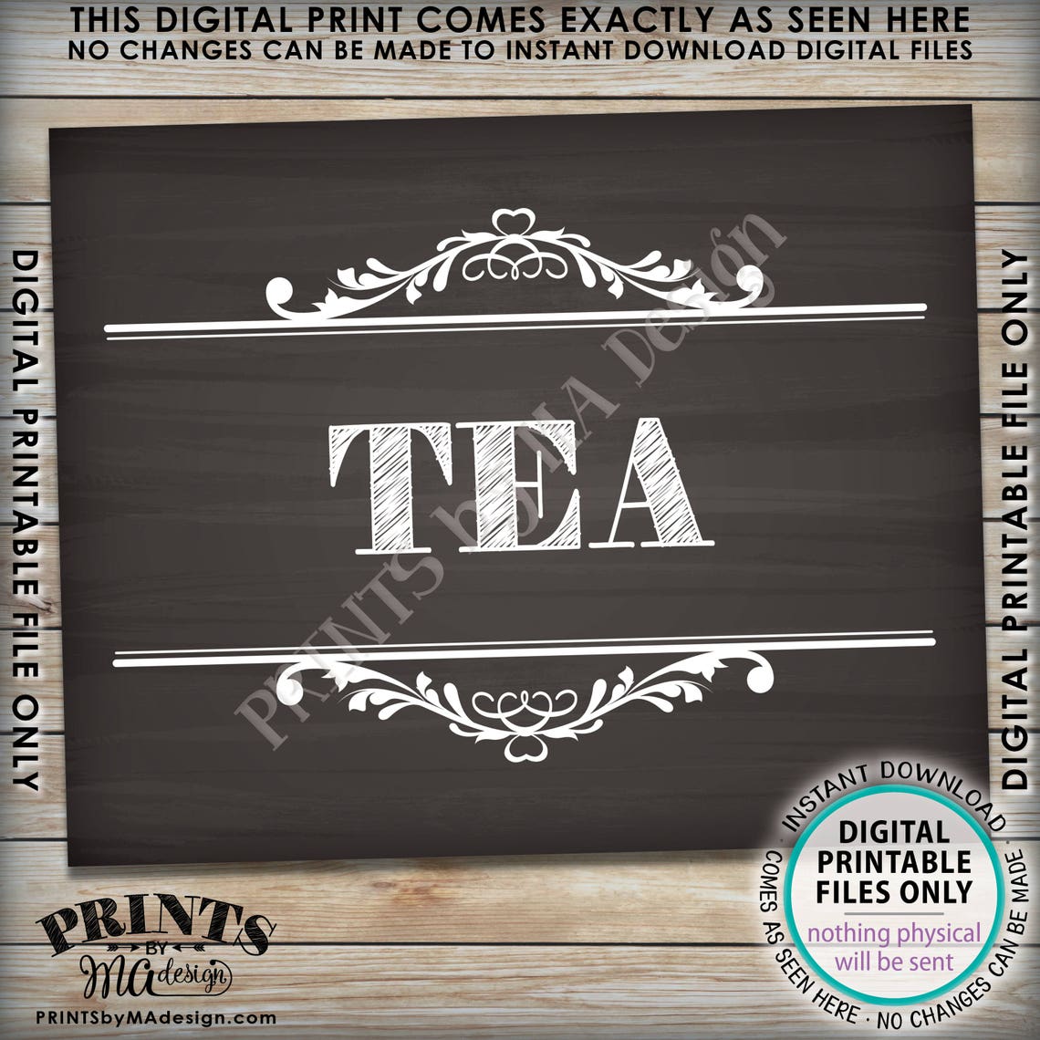 Tea Sign Tea Bar Wedding Bridal Shower Baby Shower | Etsy