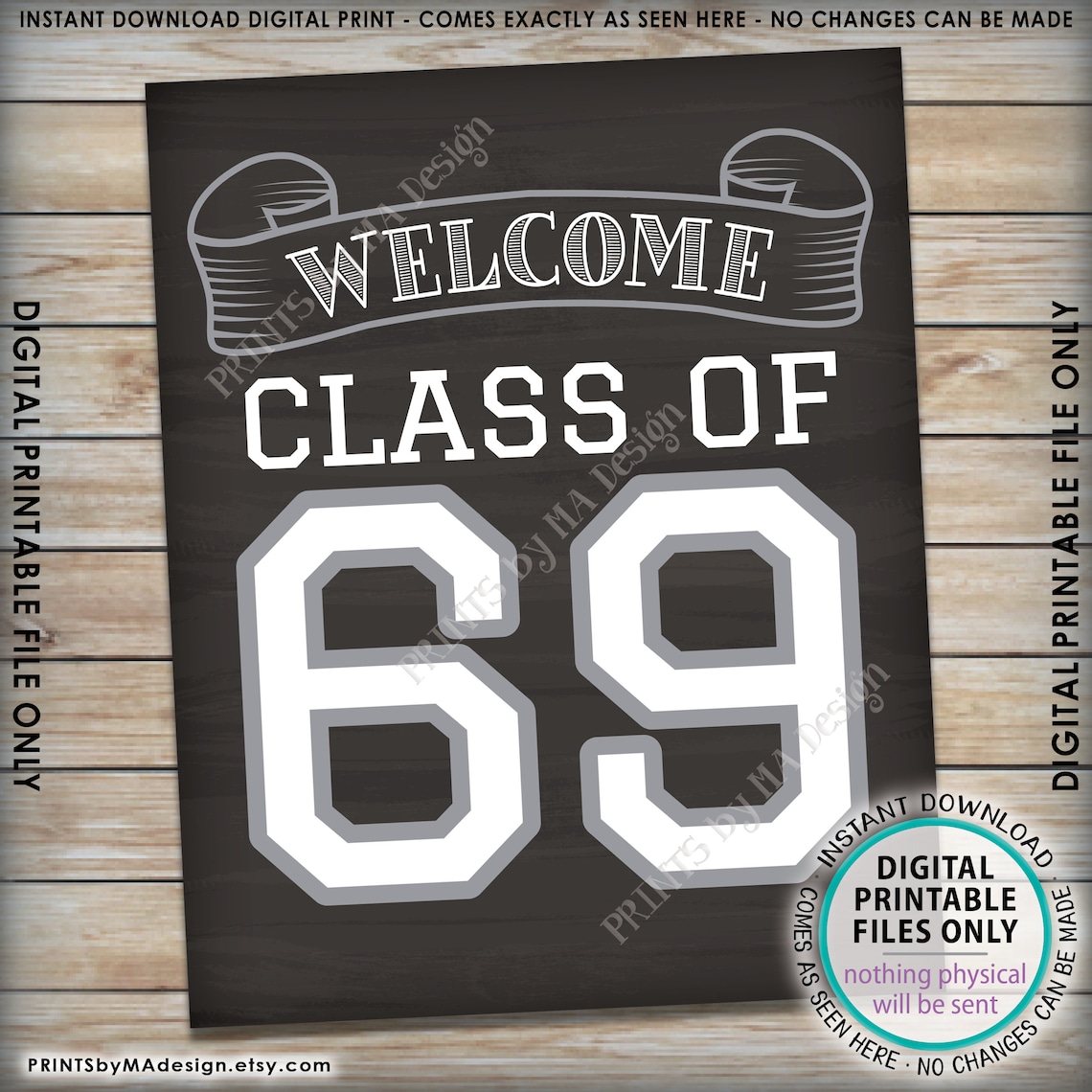 Class of 69 Sign, Welcome Class of 1969 Reunion Decorations, Chalkboard ...