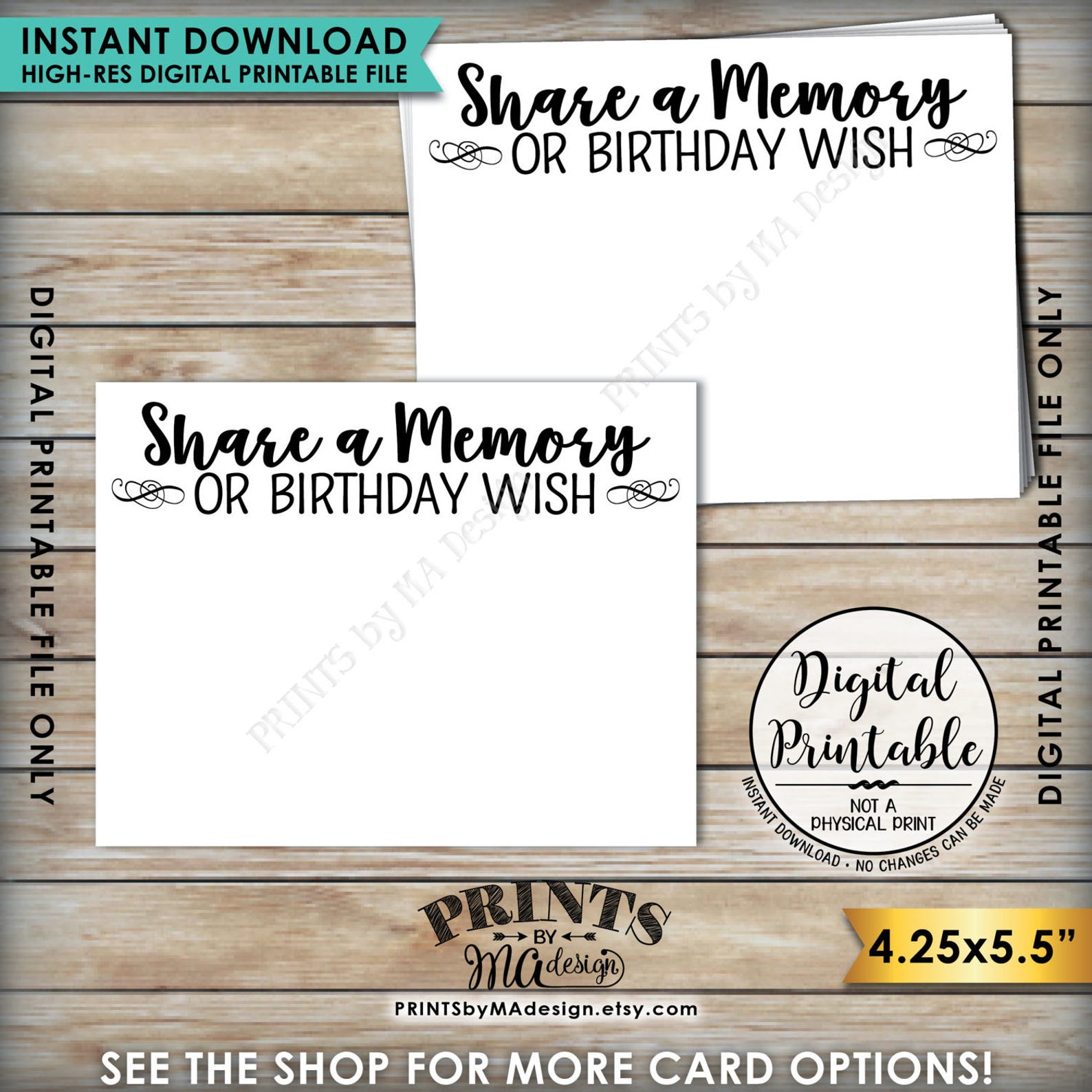 Share a Memory Card Share Memories or a Birthday Wish Write - Etsy