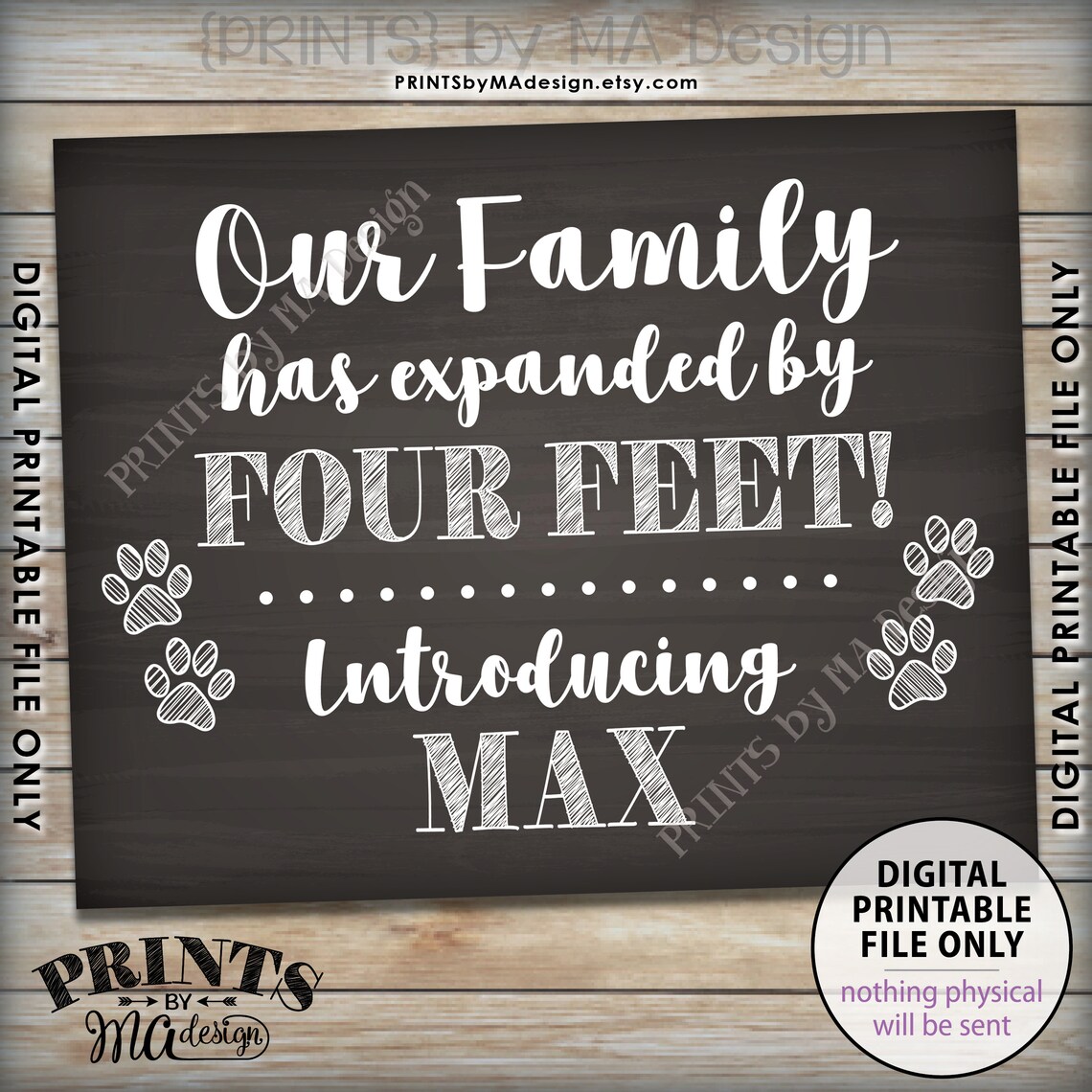 Introducing Our New Pet Sign Our Family Has Expanded by Four - Etsy