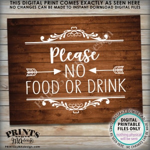 Please No Food or Drink Sign, No Food Sign, Keep Food Out, Rules for ...