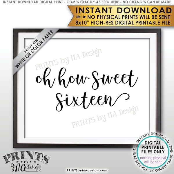 Printable Sweet 16 - Etsy