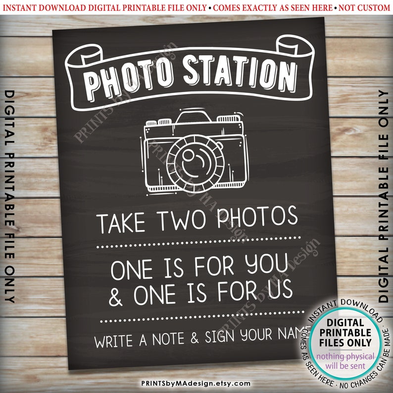 Photo Station Sign Take Two Photos One is for You & One is | Etsy