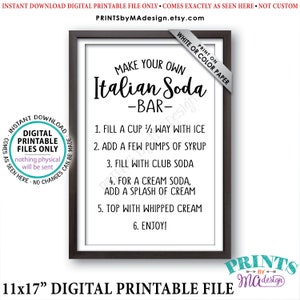 Italian Soda Bar Sign, Make Your Own Italian Soda Sign, Graduation ...