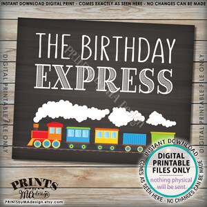 Train Birthday Signs, Train Theme Birthday, All Aboard the Birthday ...