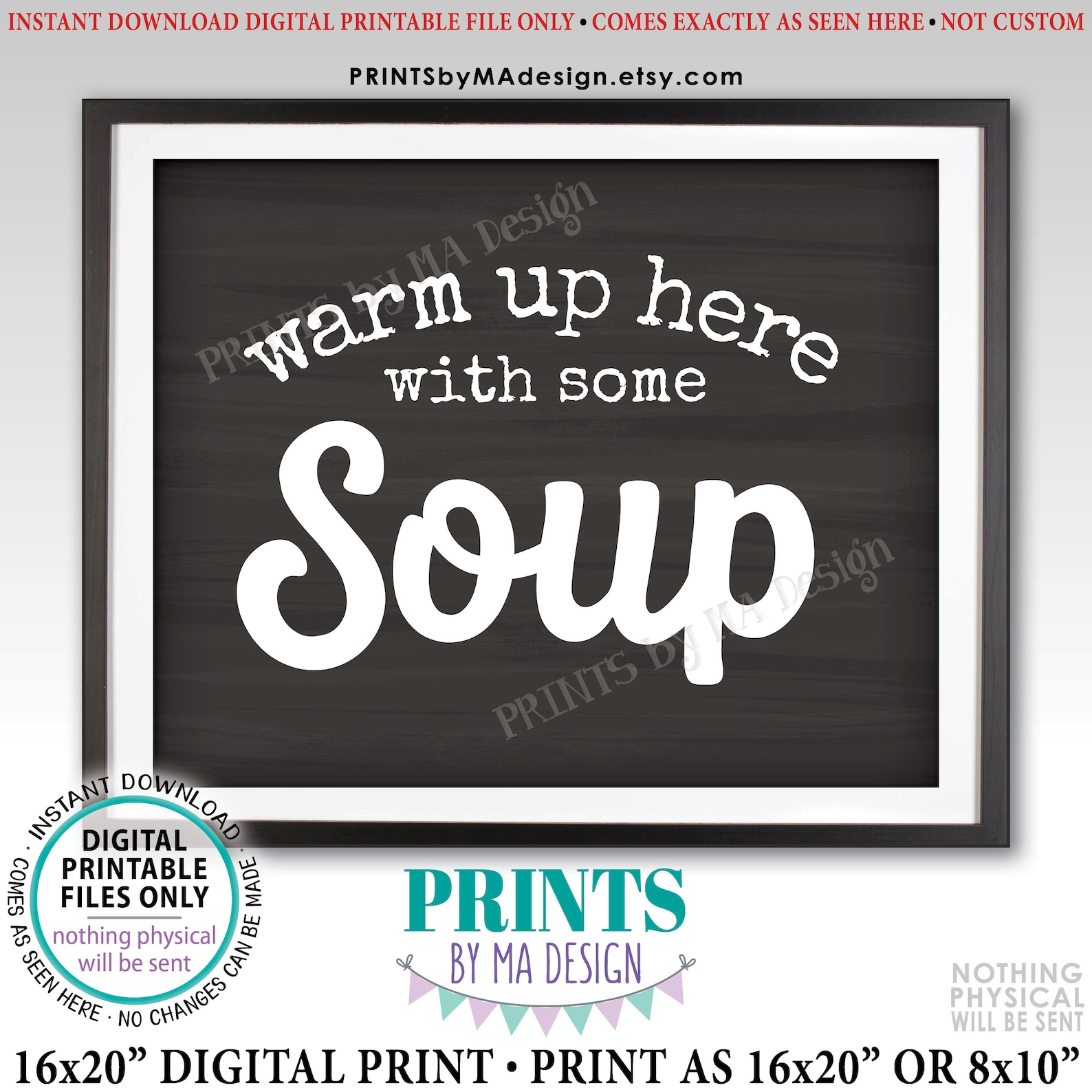 Warm up Here With Some Soup Sign, Soup Station, PRINTABLE 8x10/16x20 ...