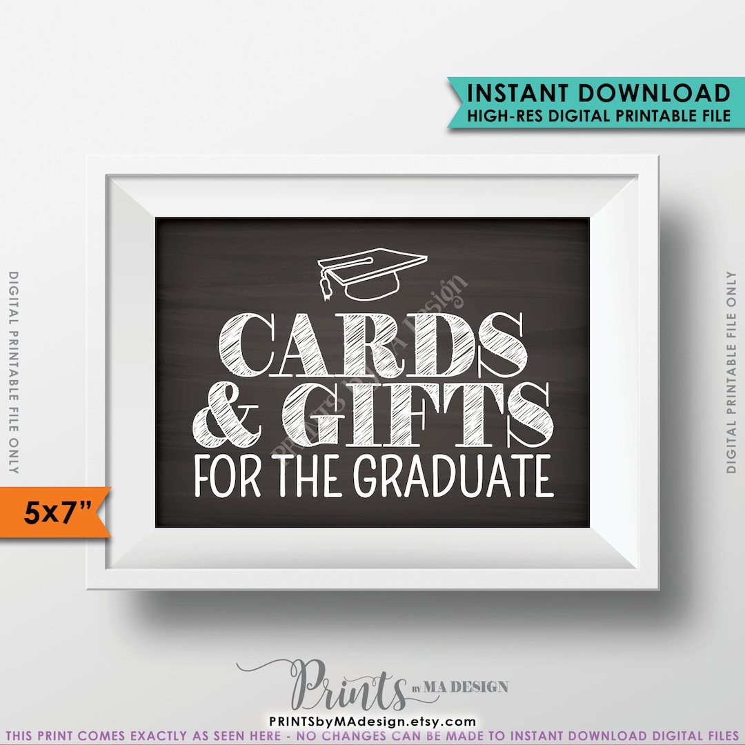 Cards & Gifts Graduation Party Sign, Cards and Gifts for the Graduate ...