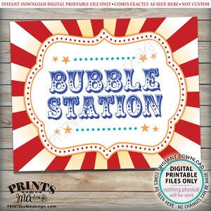 Bubble Station Sign, Carnival Party Bubble Sign, Circus Party ...