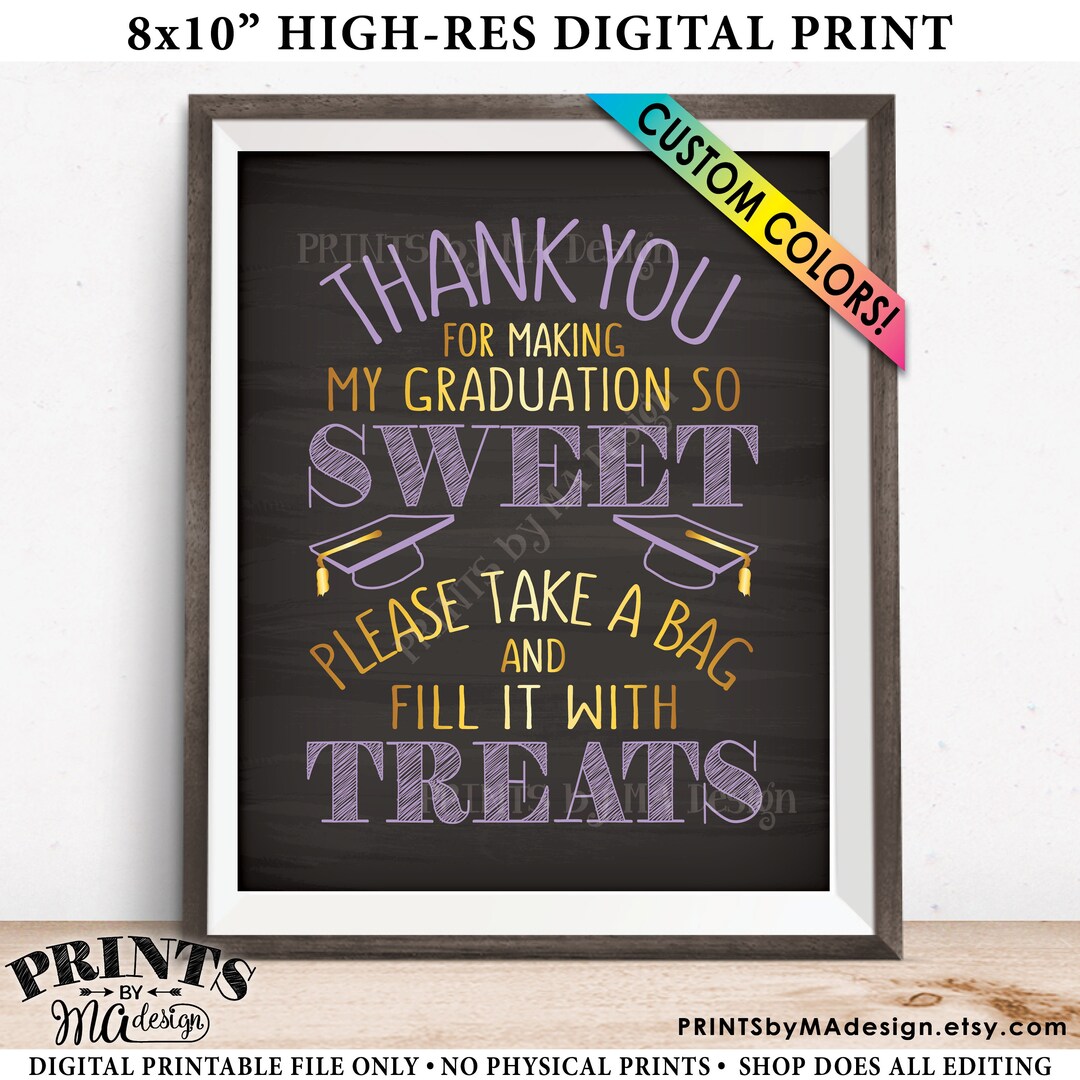 Graduation Candy Bar Sign, Thank You for Making My Graduation so Sweet ...