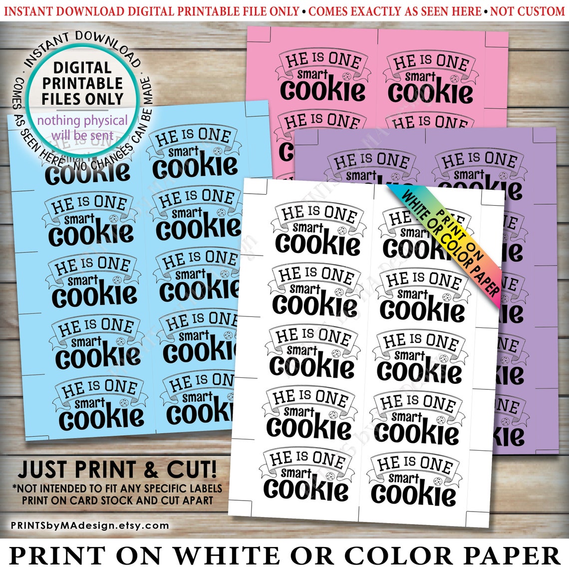 He is One Smart Cookie Cards, Boy Graduation Party Decorations, Ten 3 ...