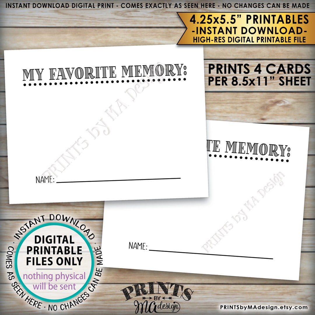 Share a Memory Card, Share Memories, Write Your Favorite Memory ...