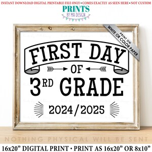 First Day of School Sign, Third Grader, Starting 3rd Grade, 2024-2025 ...