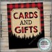 Lumberjack Cards and Gifts Sign, Gifts & Cards Sign, Red Checker ...
