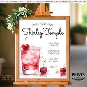 Shirley Temple Sign, Cherry Mocktail, Non-alcoholic Bar Menu, Bubbly ...