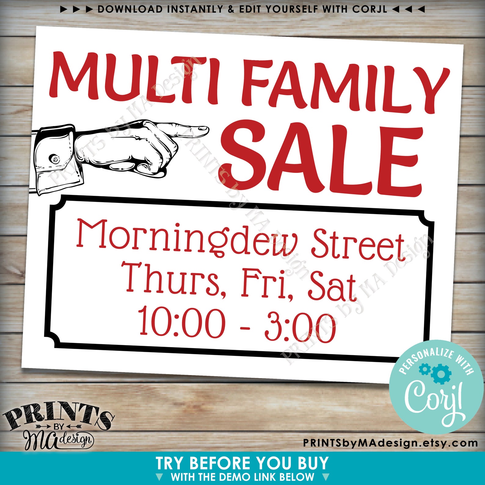 Editable Garage Sale Sign, Yard Sale, Custom PRINTABLE 8x10/16x20 ...