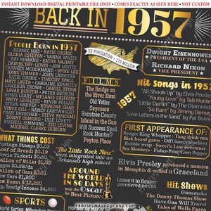 Back in 1957 Anniversary Poster Board, Flashback to 1957 Anniversary ...