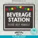Beverage Station Sign, Please Help Yourself to a Drink, PRINTABLE 8x10 ...
