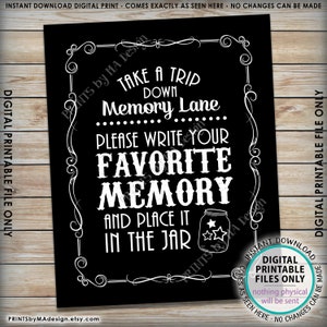 Share A Memory Sign Trip Down Memory Lane Share A Favorite Memory