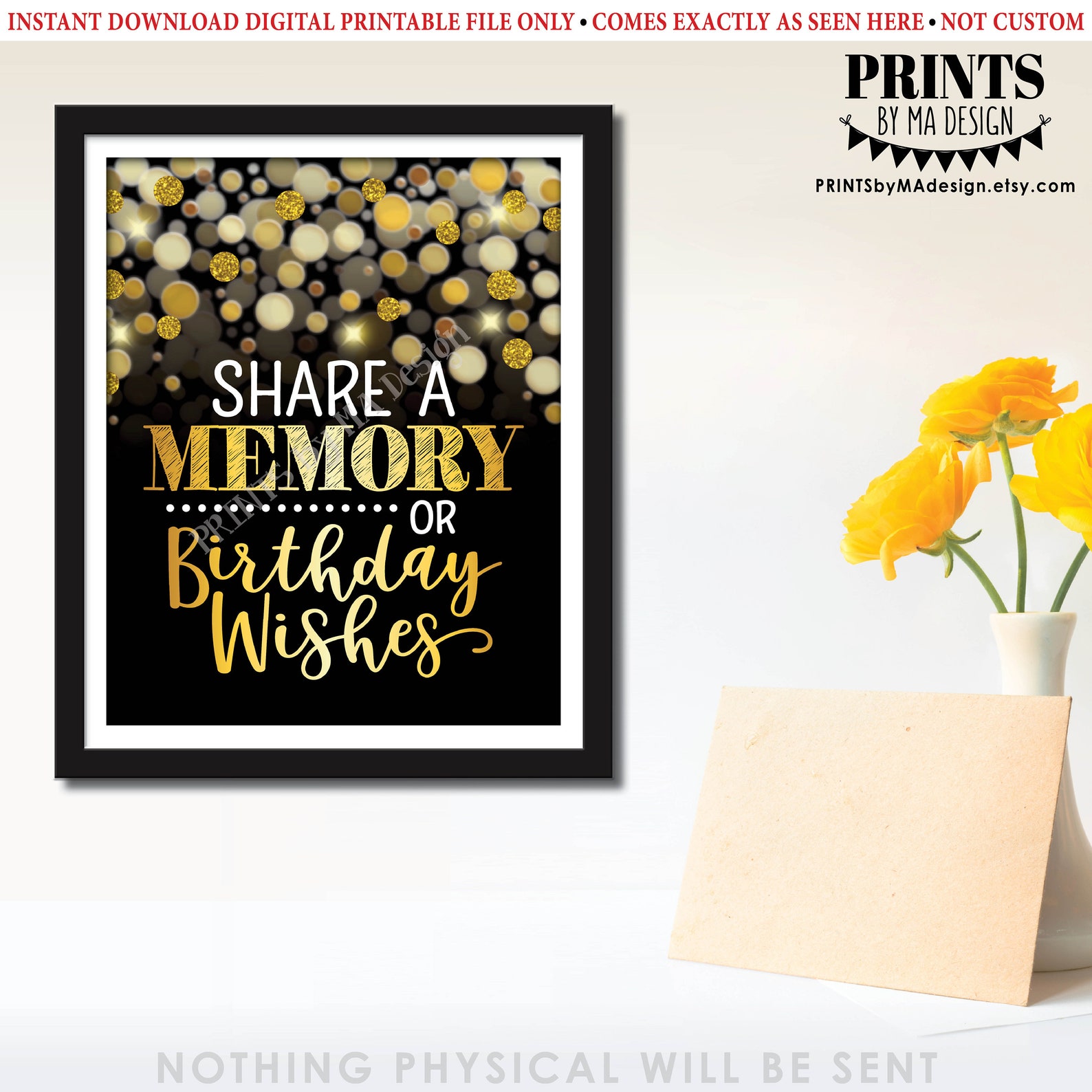 Share a Memory or Birthday Wishes Sign, Birthday Wish, Memories Sign ...