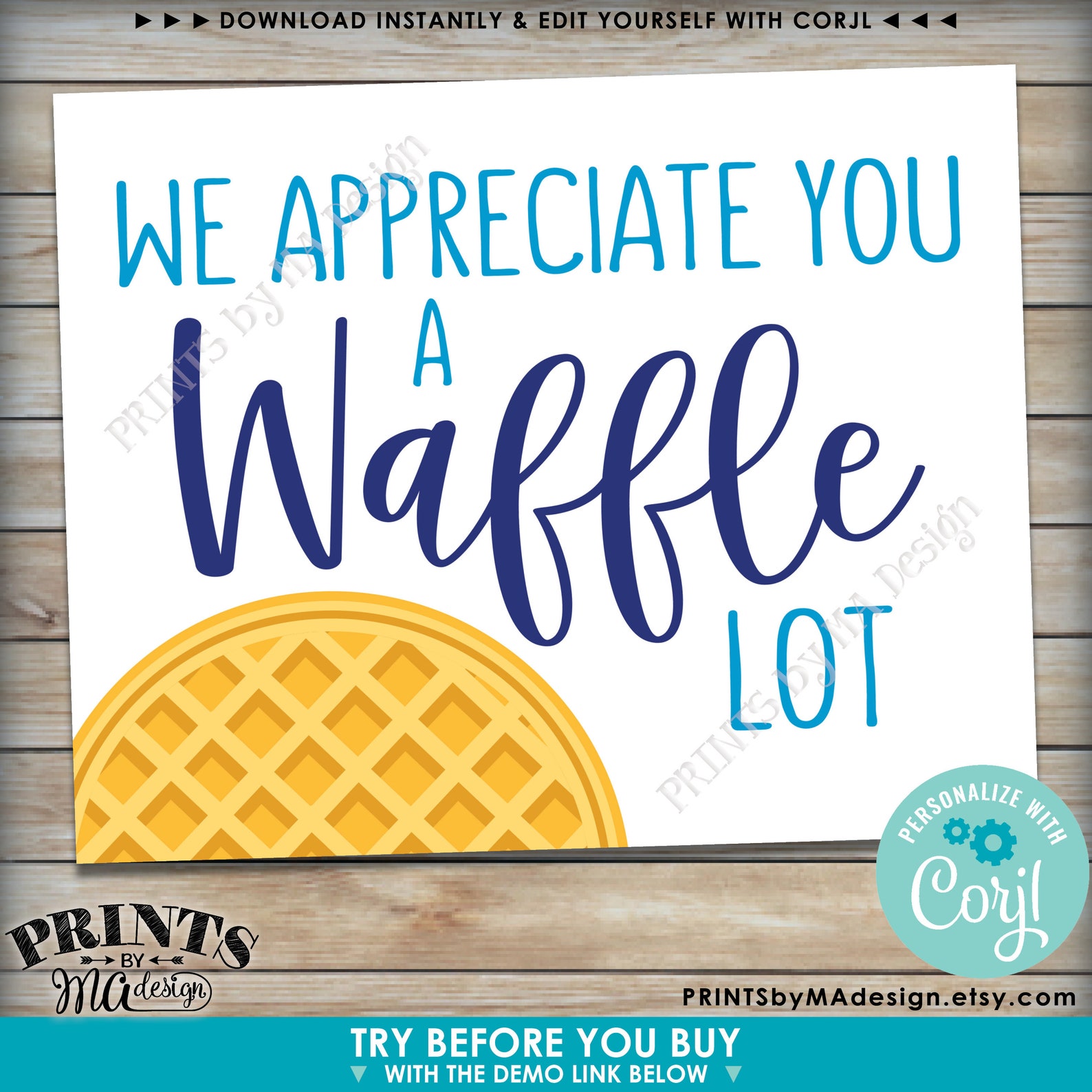 We Appreciate You a Waffle Lot Waffle Sign Waffle Station | Etsy