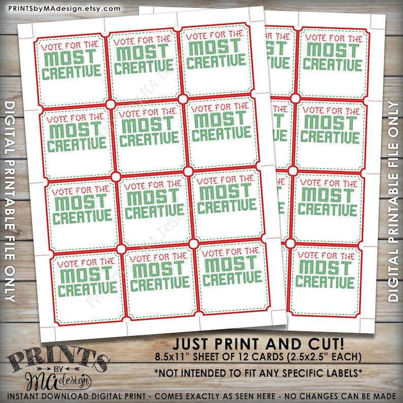 Vote for the Most Creative Voting Sign and Ballots Ugly - Etsy