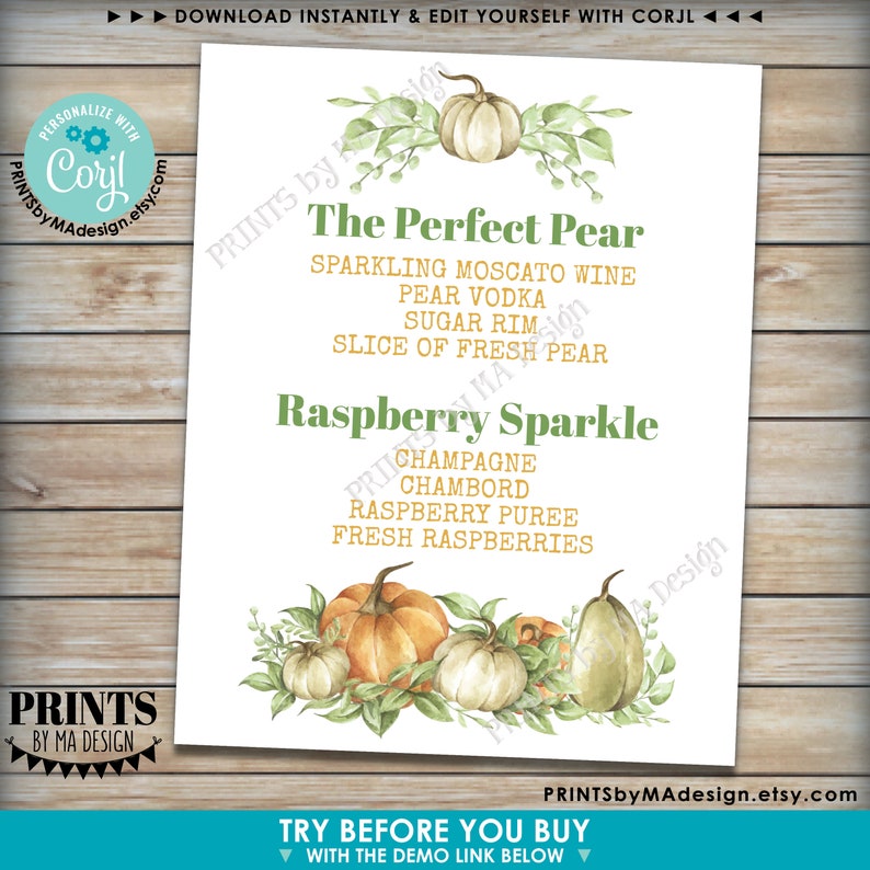 Editable Pumpkin Sign Choose Your Text Create One Custom | Etsy