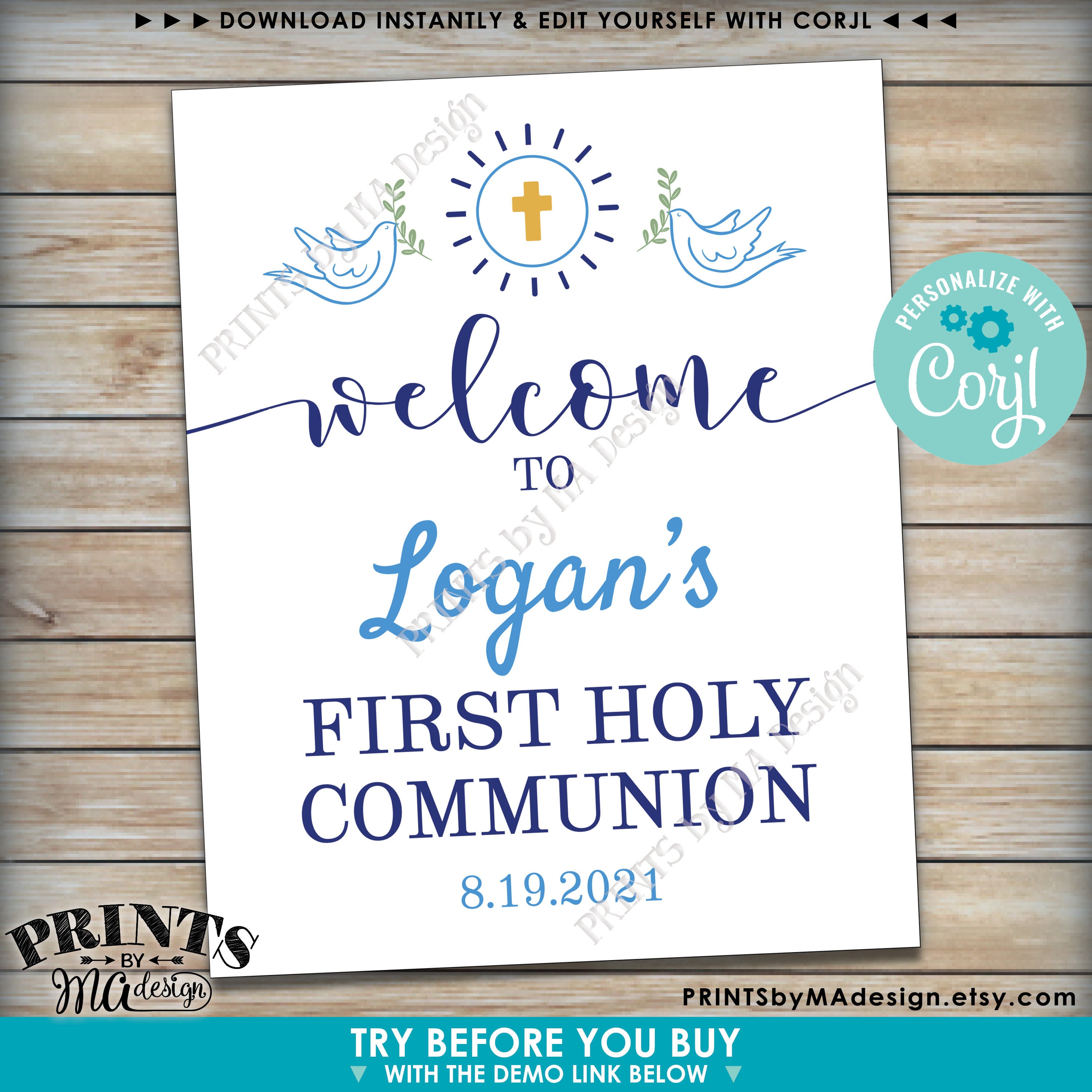 First Communion Welcome Sign First Holy Communion First - Etsy