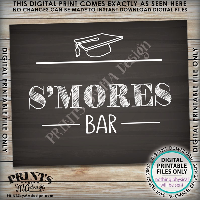 S'more Sign, Smores Bar, Graduation Party Decorations, Sweet Treat Grad ...