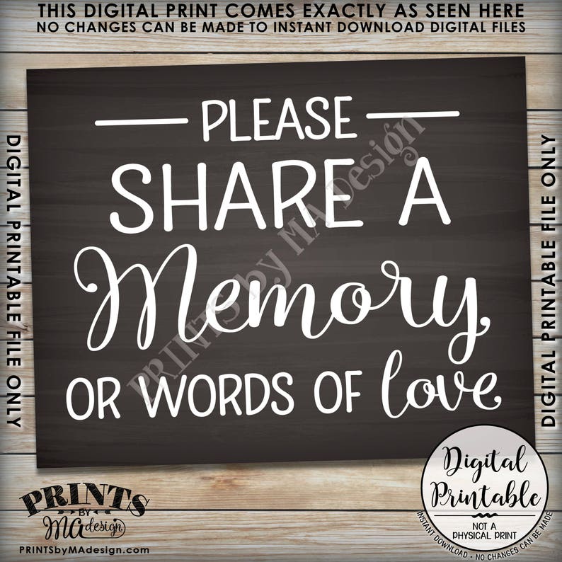 Share a Memory Sign Share Memories Write a Memory - Etsy