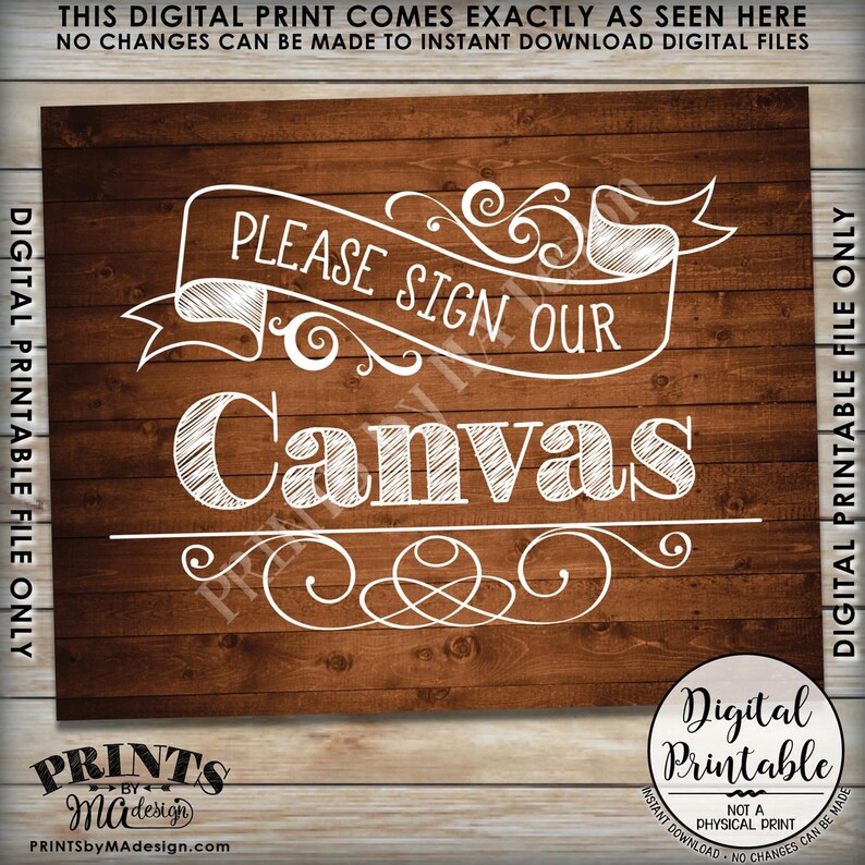 Please Sign Our Canvas Wedding Sign the Canvas Sign, Wedding Canvas ...