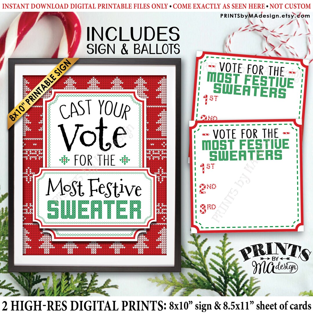 Cast Your Vote for the Most Festive Sweater, Tacky Sweater Ugly Sweater ...