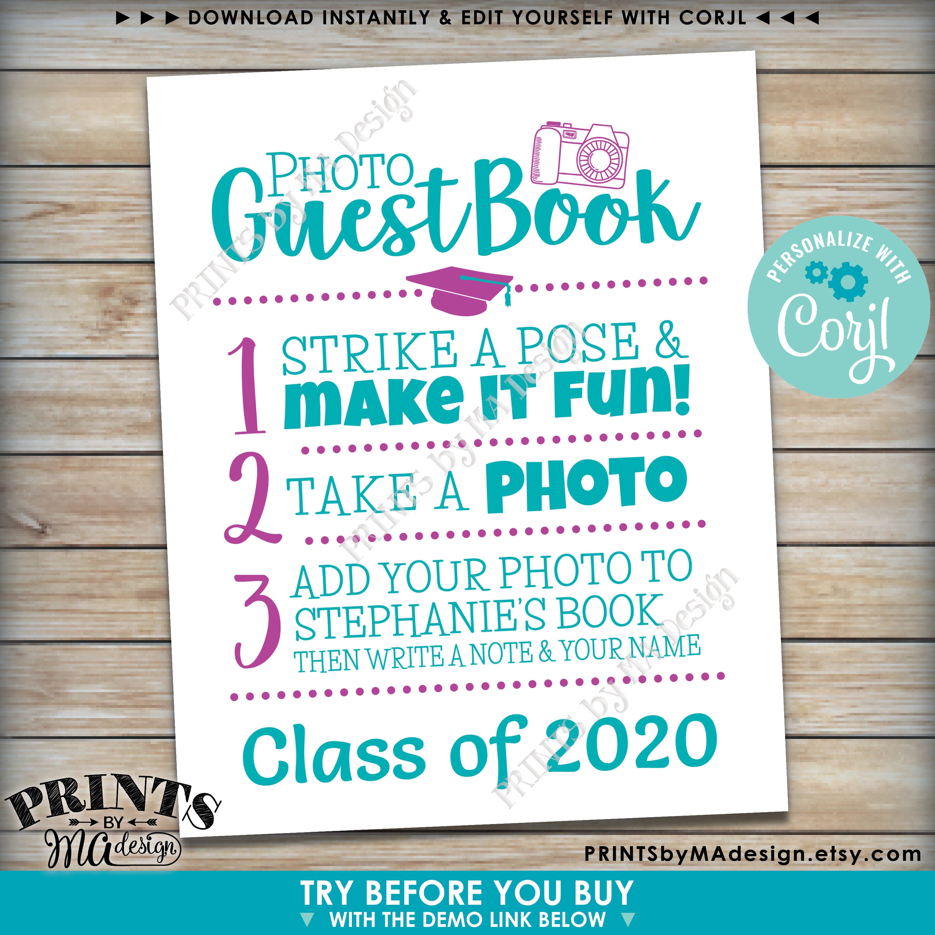 Graduation Photo Guestbook Sign, Graduation Party Decoration, Grad ...