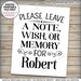 Please Leave a Note Wish or Memory Sign Leave a Note or - Etsy