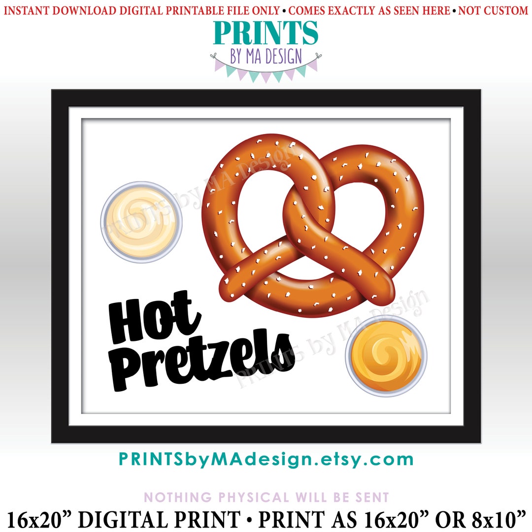 Hot Pretzels Sign, Concession Snacks, School Sports Concession Stand ...