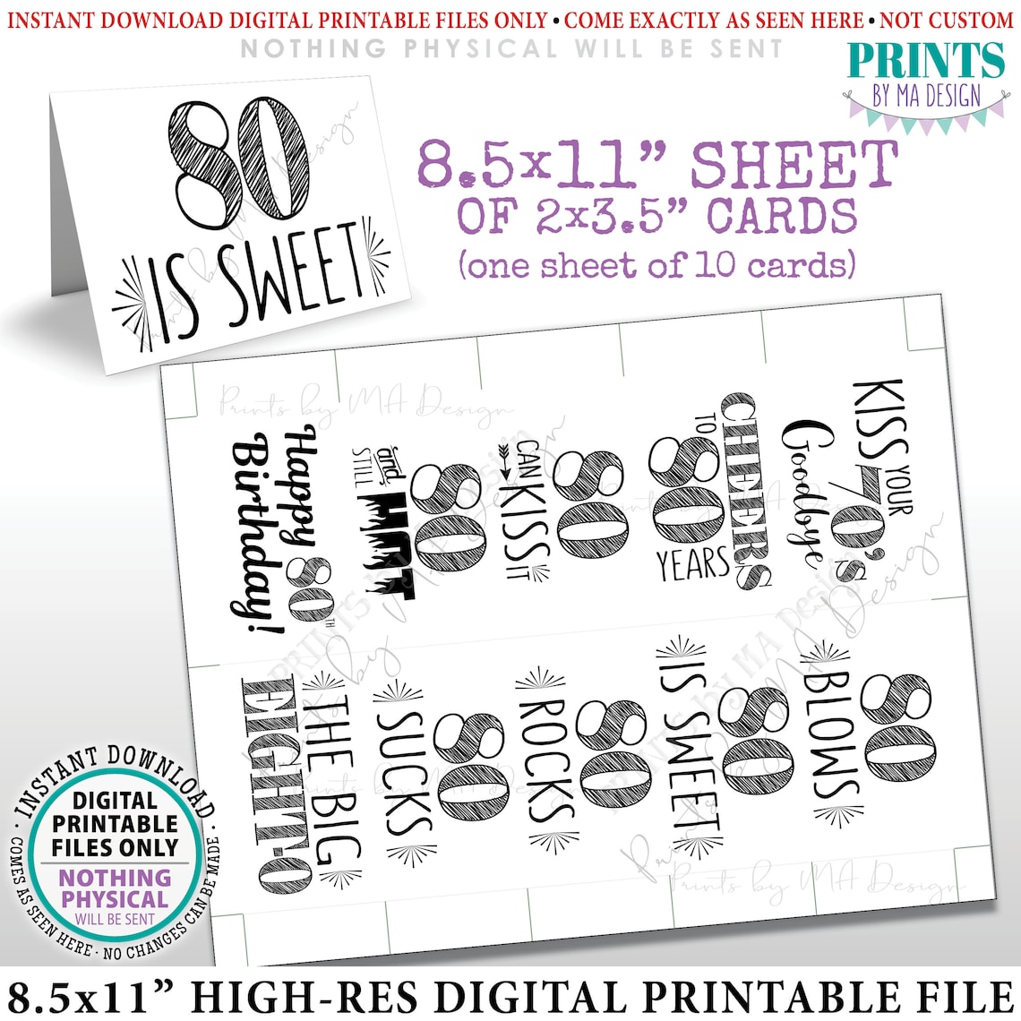 80th Birthday Party Candy Signs, Cheers to 80 Candy Bar, 80 Sucks Blows ...