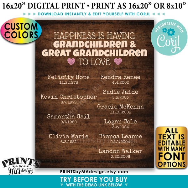 Great Grandkids Sign - Etsy